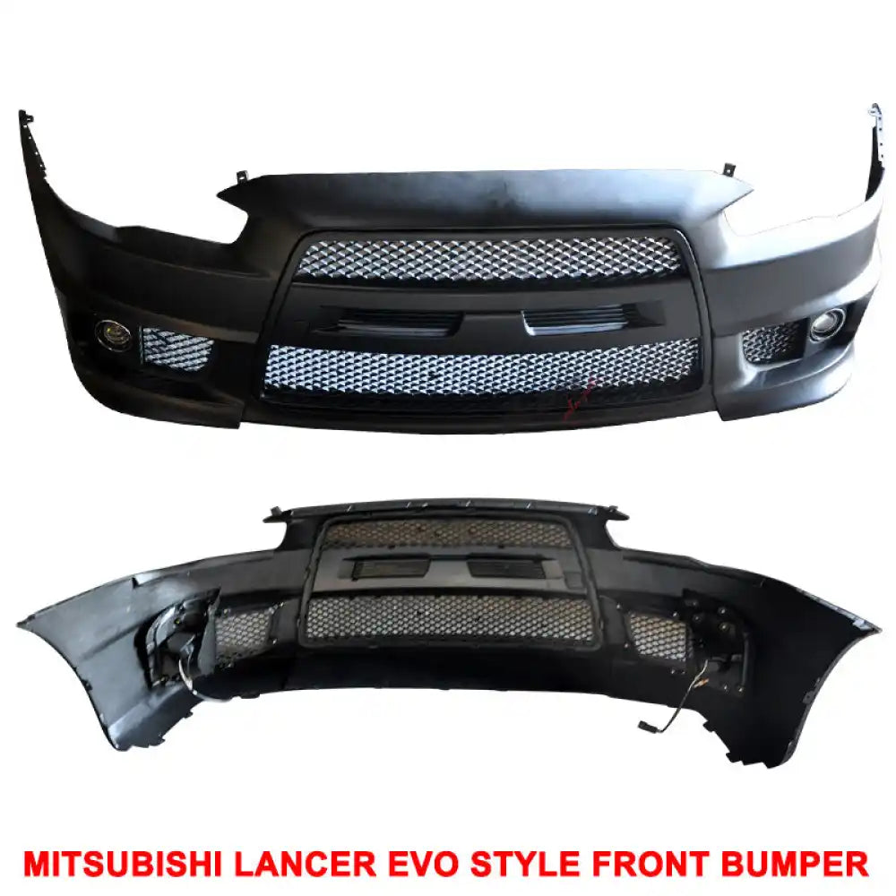 2008-2015 Mitsubishi Lancer EVO Style Front Bumper Cover W/ Fog Lights ...