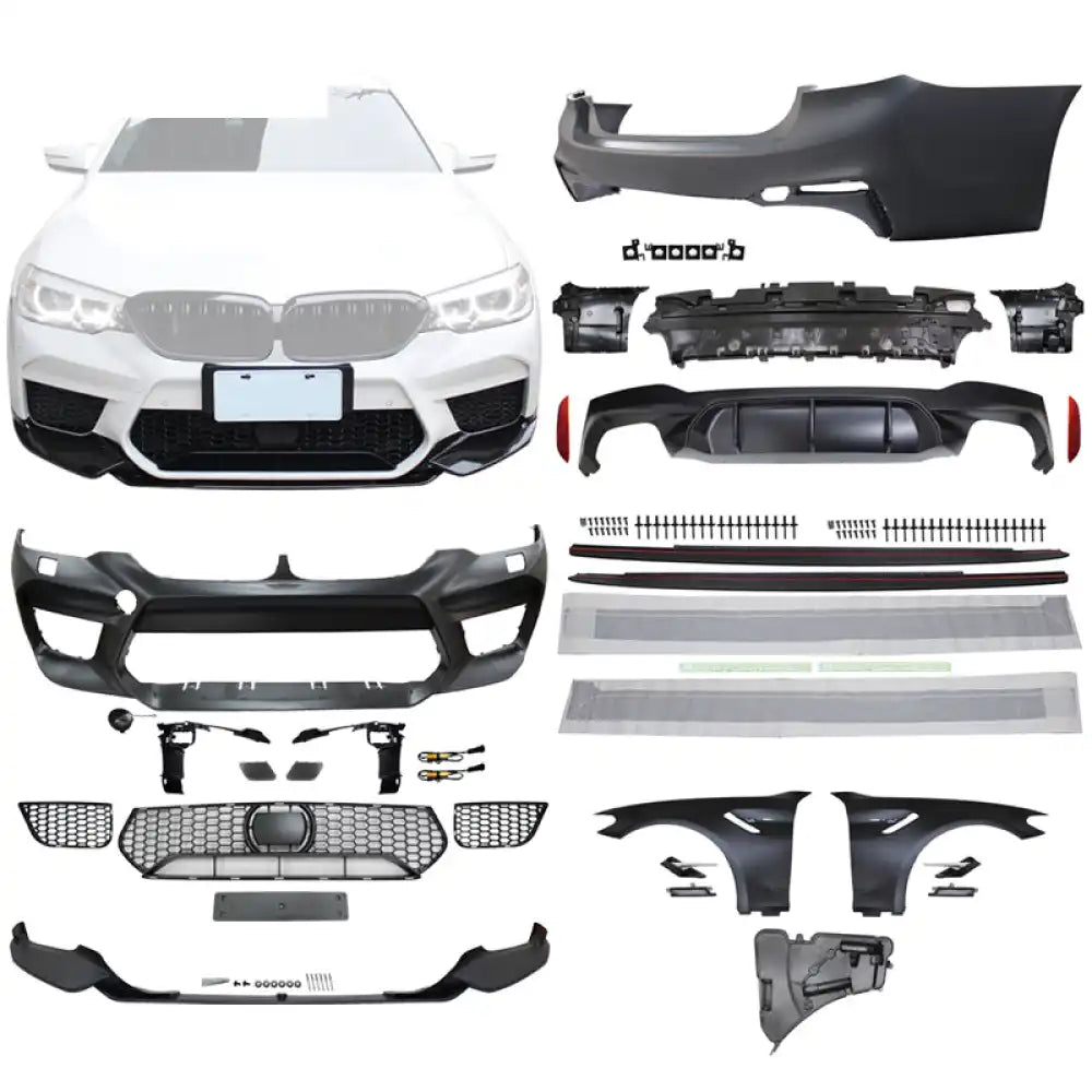 2017-2020 BMW G30 to M5 Style Front Rear Bumpers Side Skirts Fenders ...