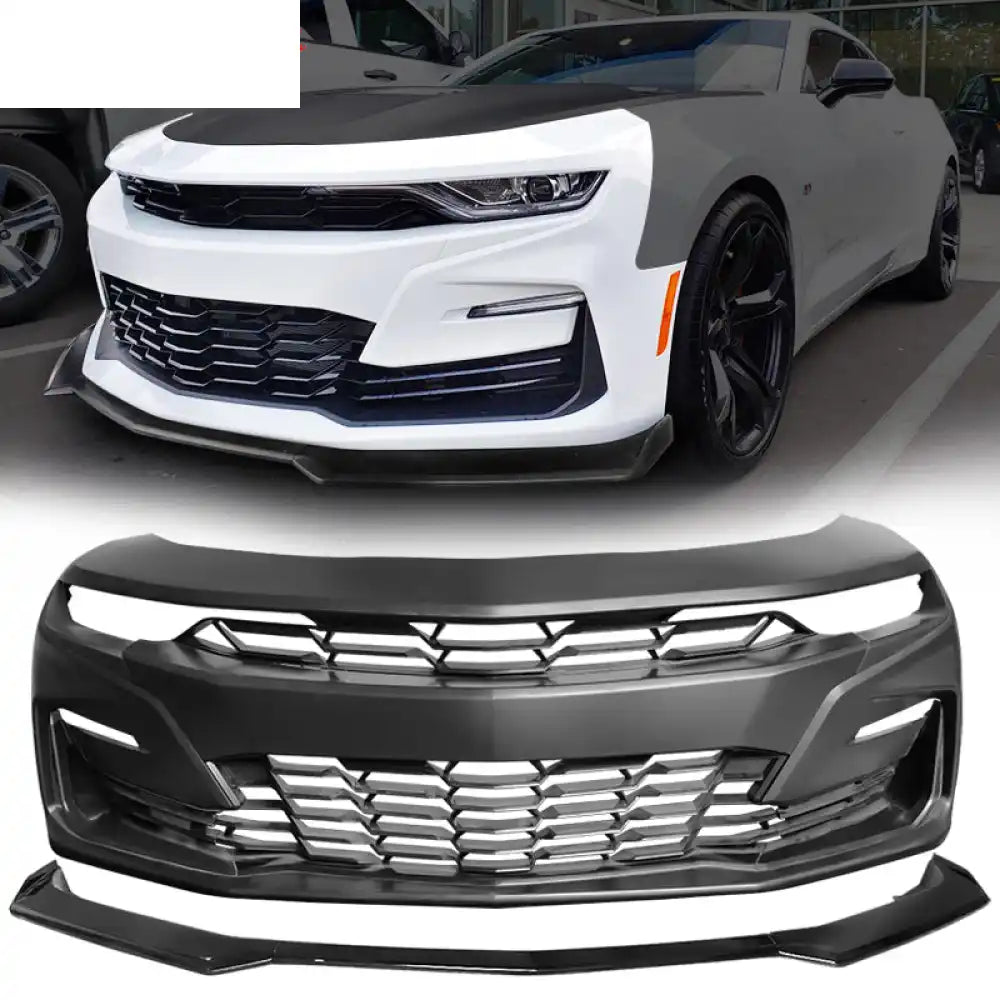2019-2024 Chevy Camaro SS Unpainted Front Bumper DRL Gloss Black Lip ...