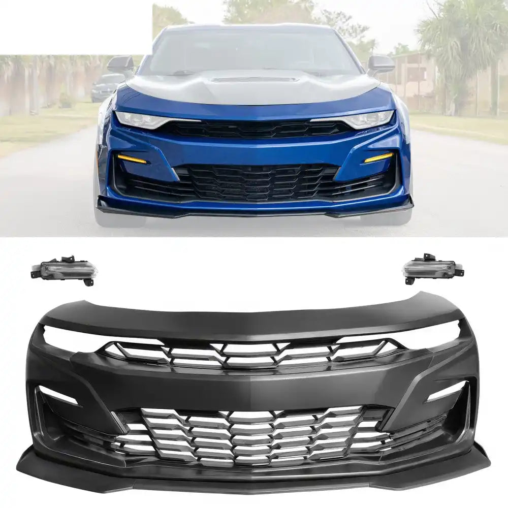 2019-2024 Chevy Camaro SS Unpainted Front Bumper Turn Signal Matte Bla ...